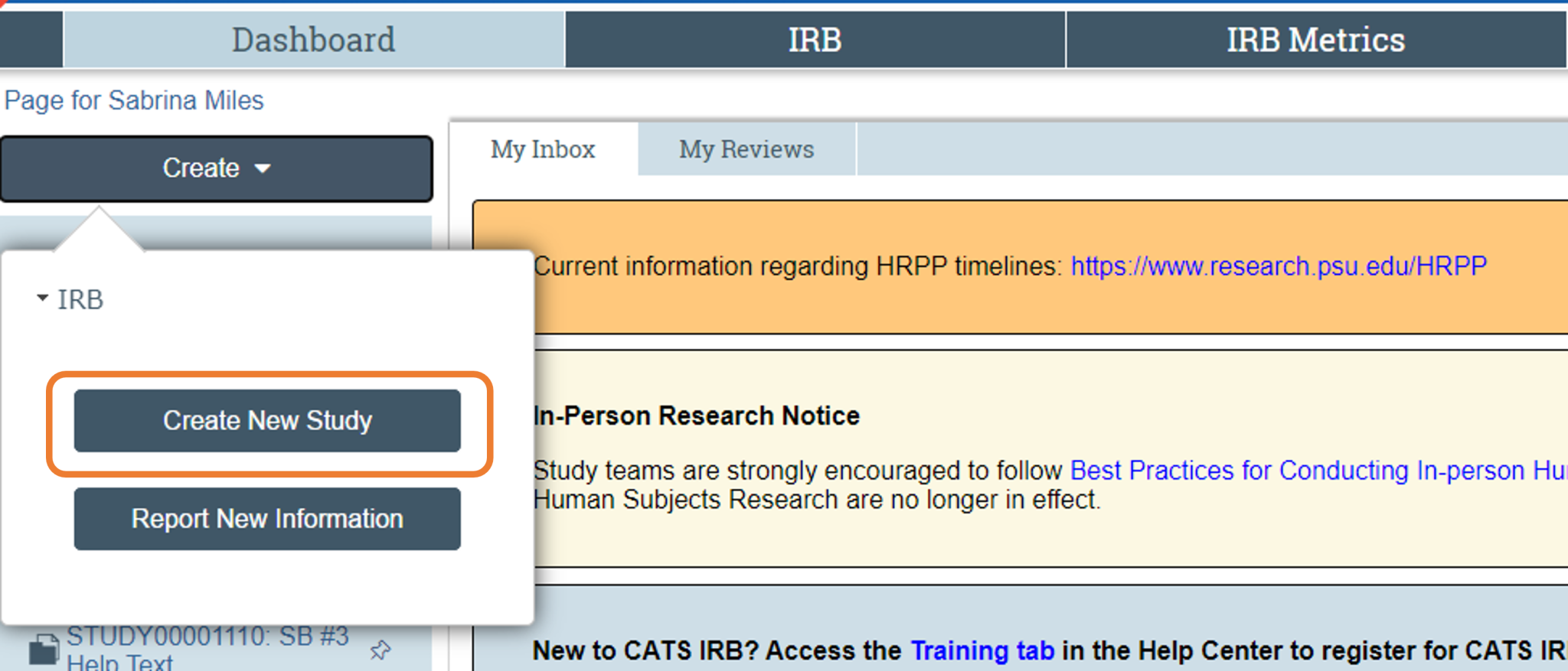 Create & Submit a Study to the IRB - Research Support