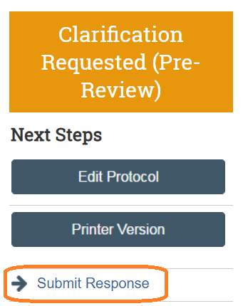 Respond to Clarifications - Research Support
