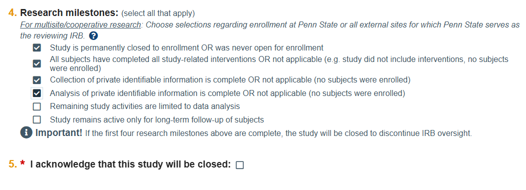 Submit a Study Closure - Research Support